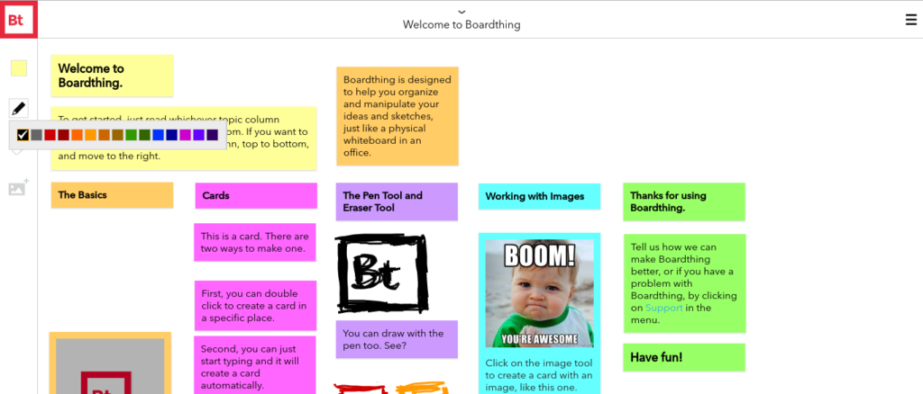 Boardthing: un tableau à post it collaboratif convaincant – Le coutelas ...