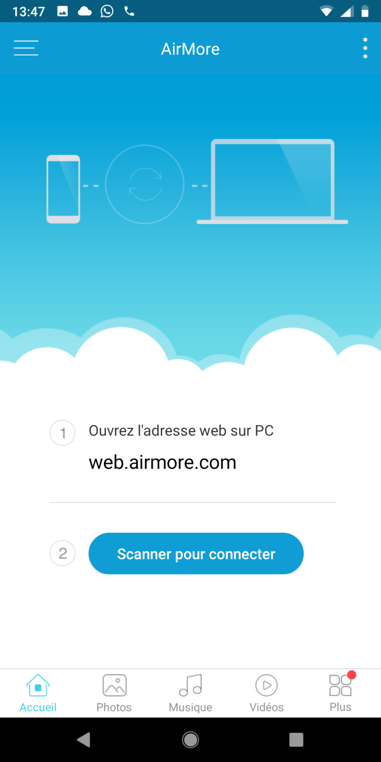 Airmore: transférer vos fichiers et afficher l’écran de votre appareil ...