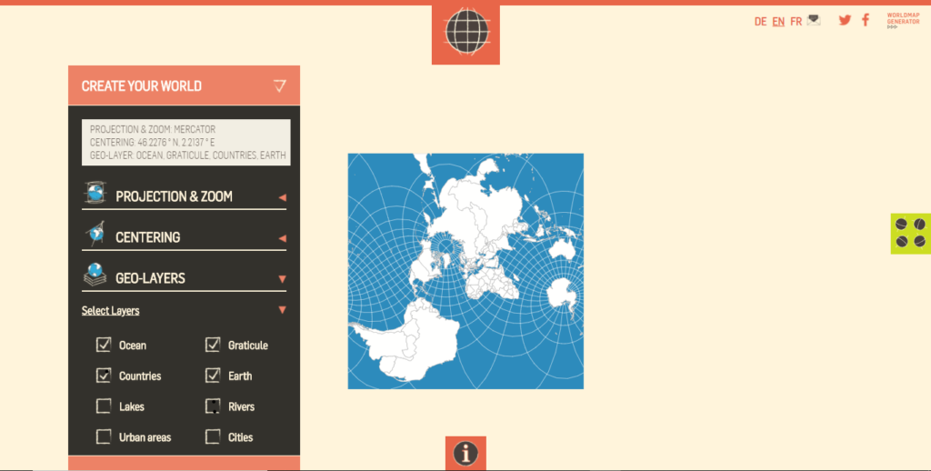 World Map creator : créer sa propre projection cartographique. – Le ...