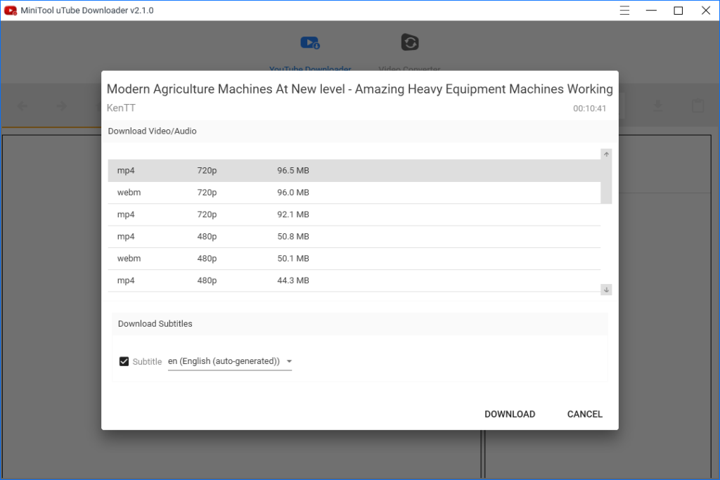 Minitool Youtube Downloader